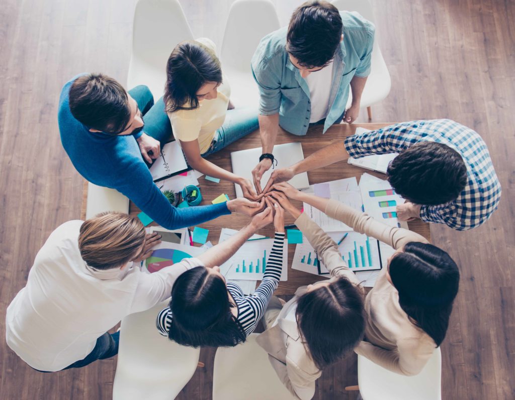 Friendship, unity, cooperation, collaboration, multinational, ethnicity ...